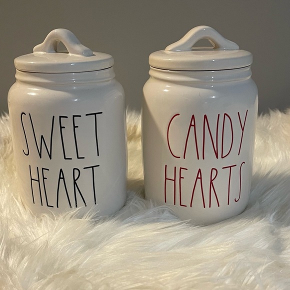 Rae Dunn | Kitchen | Rae Dunn Candy Heart And Sweet Heart Canister Set ...